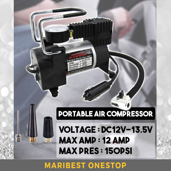 LIGHT DUTY DC 12V Portable Air Compressor 150psi Auto Tyre Pump ...
