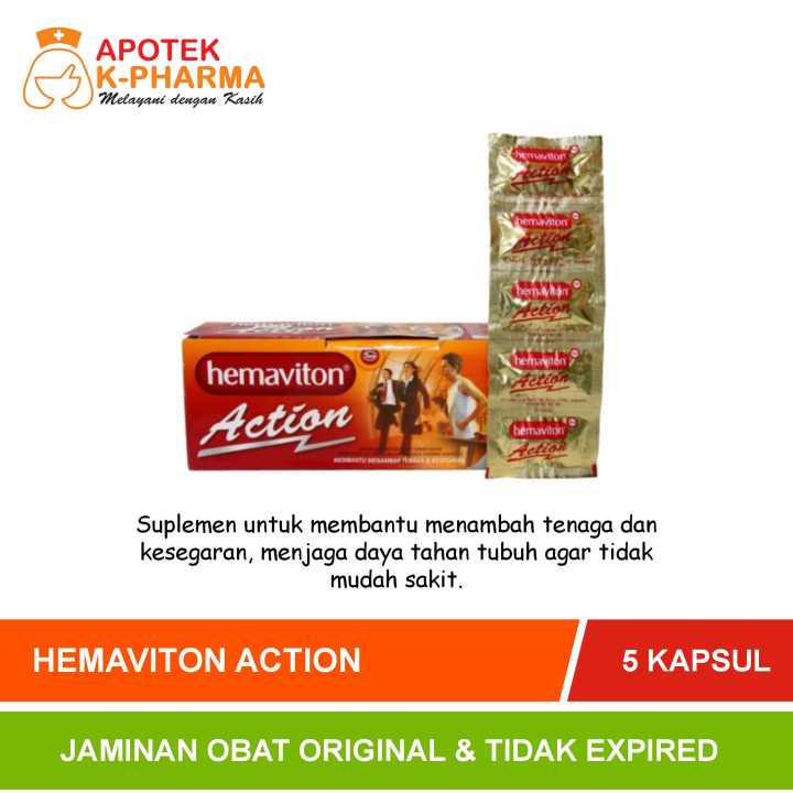 Hemaviton Action Strip Isi 5 Kapsul Obat Original Tempo | Lazada Indonesia