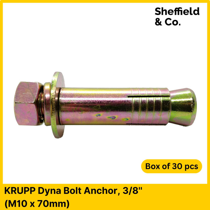 KRUPP Dyna Bolt Anchor, 3/8'' (M10 x 70mm) | (Box of 30 pcs) | Lazada PH