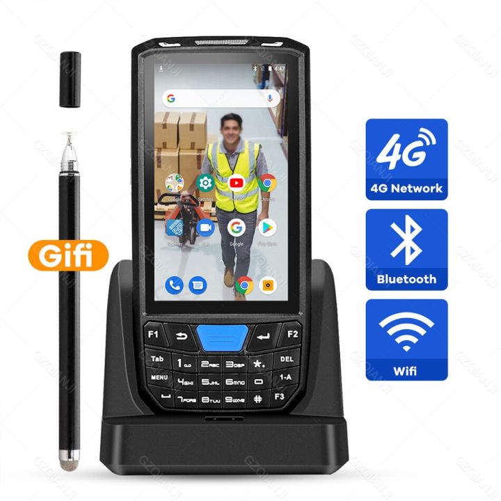 Handheld Pos Terminal Android 9.0 PDA 1D 2D QR Honeywell Barcode Scanner 4G NFC Bar Codes Reader ...