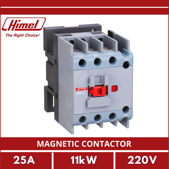 Magnetic Contactor 25A - 11kW, 220VAC Coil, AC-3 | Lazada PH