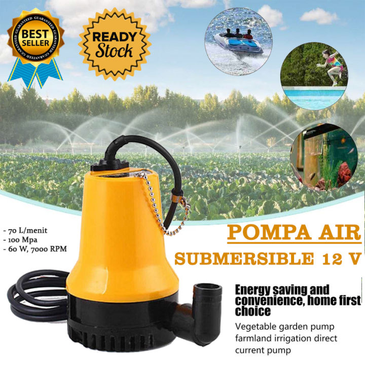 Pompa Air Submersible Water Bilge Pump 12V Tekanan Tinggi Siram Tanaman ...
