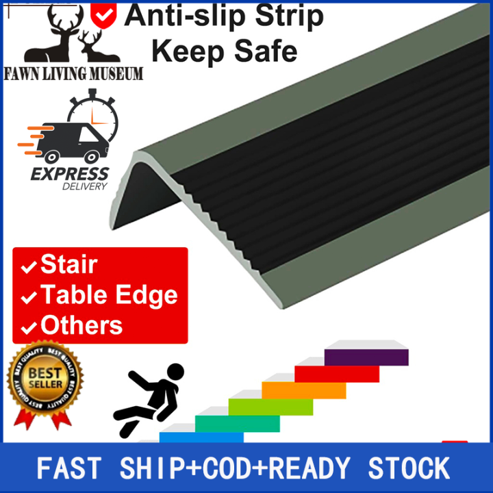 1M Non-Slip Anti Stair Edge Protector PVC Rubber Stair Treads Self ...