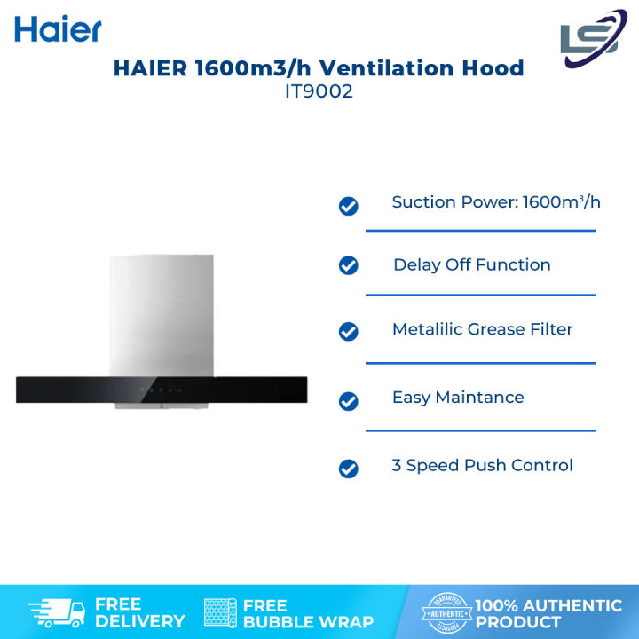 HAIER 1600m3/h Ventilation Hood IT9002 | 2 In 1 Hood | 3 Aluminium ...