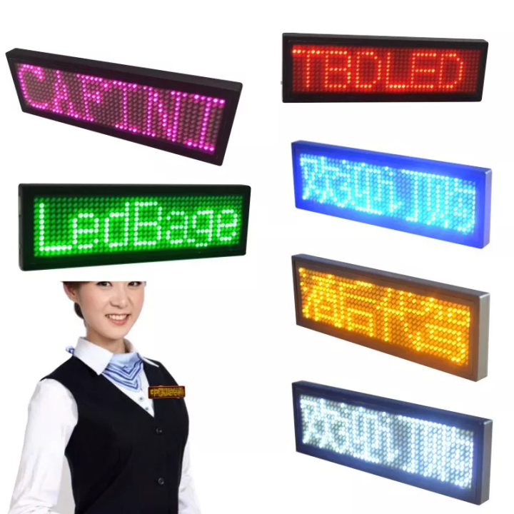 Bluetooth Led Name Badge Magnetic Led Name Plate Scrolling Diy Message ...