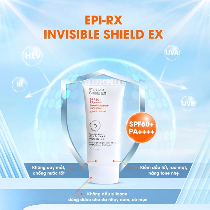 Kem Chống Nắng EPI-RX Invisible Shield Ex SPF50+ PA++++ Phổ Rộng Mỏng ...