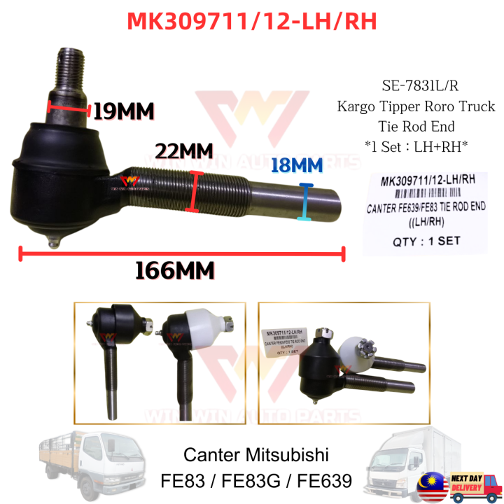 MK309711/12 Mitsubishi Canter FE639/ FE83/ FE83G/ SE-7831L/R (Hujung Batang Pengikat) *Tie Rod ...