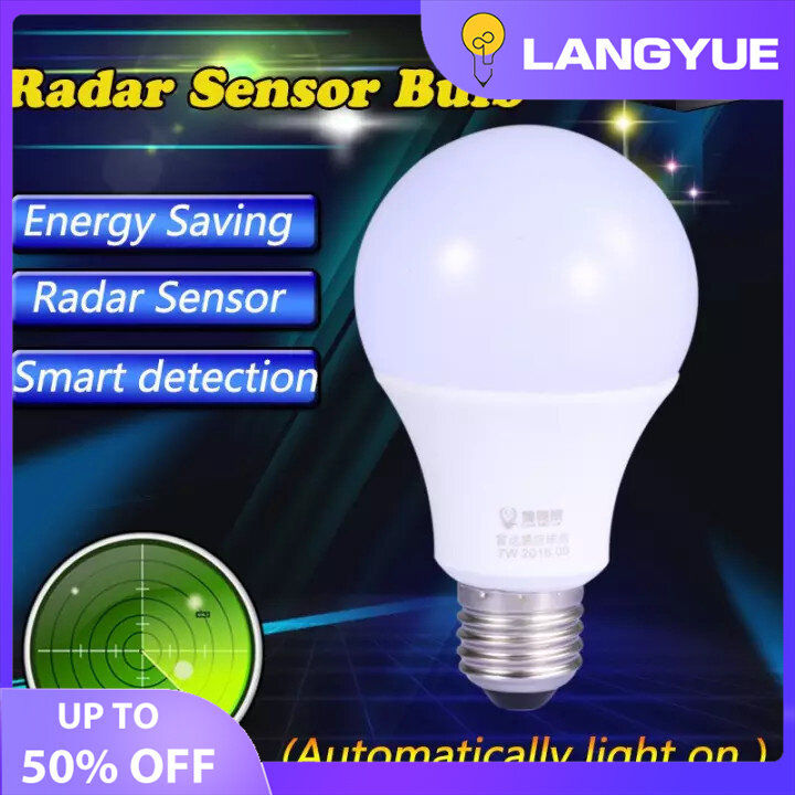 E27 Radar Sensor Bulb Light Energy Saving Smart Wireless PIR Motion LED Lamp 7W 9W 220V Auto ...