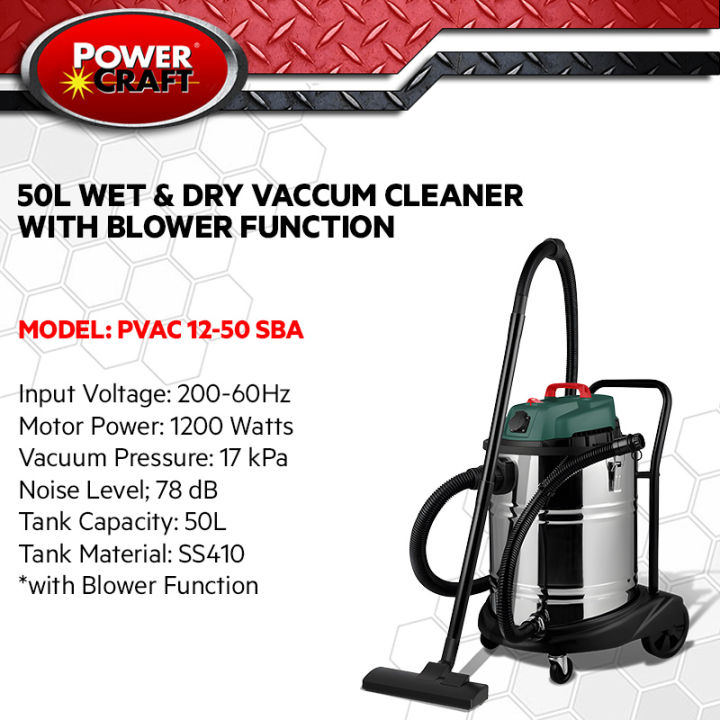 PowerCraft 50L Wet & Dry Vacuum Cleaner with Blower Function | Lazada PH
