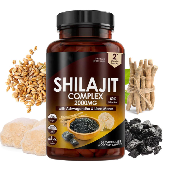อาหารเสริม Shilajit Complex 2000 มก. 60% กรดฟุลวิค ชิลาจิตบริสุทธิ์ ...