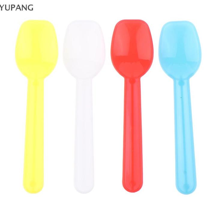 YUPANG 50Pcs Dessert Scoop Plastic Ice Cream Scoop Family Spoons Soup ...