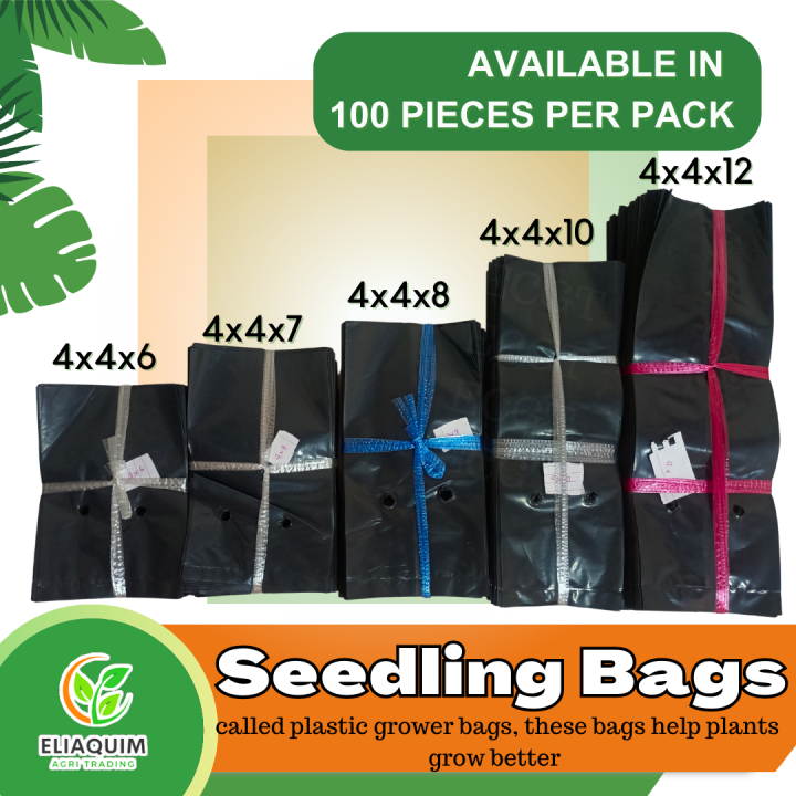 100pcs per PACK 4x6, 4x7, 4x8, 4x10, 4x12 Plastic Seedling bag / Grow ...