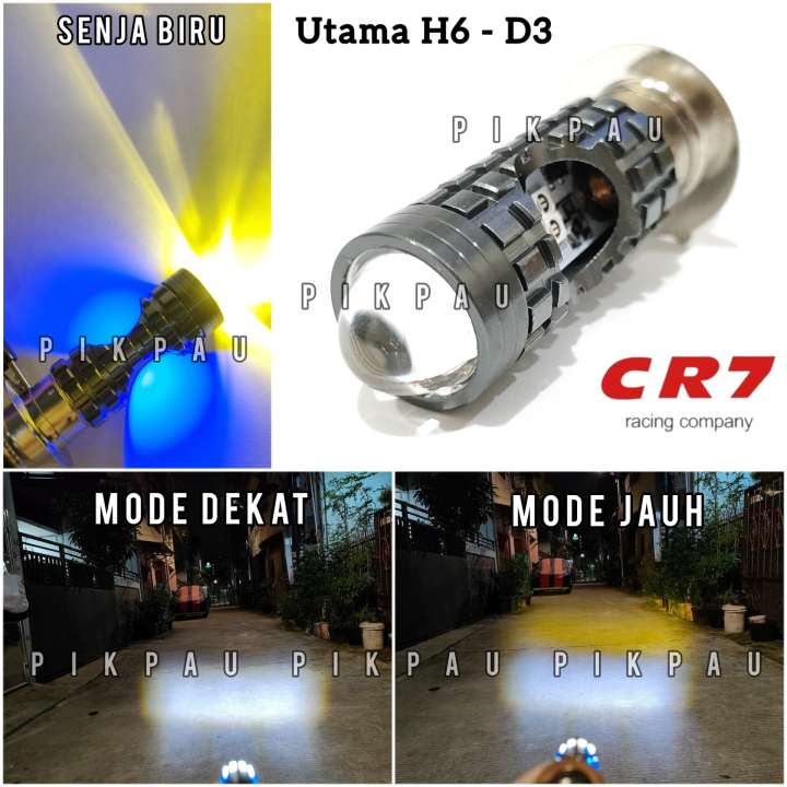 CR7 Lampu Utama LED H6 D3 Tipe Laser Senja Biru High Low | Lazada Indonesia