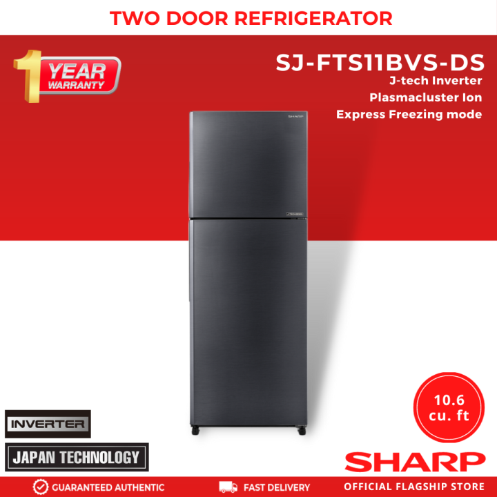 Sharp SJ-FTS11BVS-DS 10.1 cu.ft 2 Door No Frost Inverter Refrigerator ...