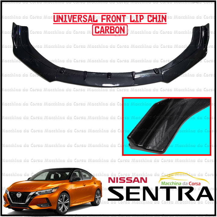 Nissan Sentra Front Bumper Lip Chin Body Kit (Carbon) | Lazada PH