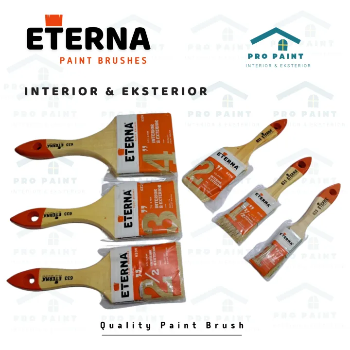 Pro Paint Eterna Paint Brush Kuas Cat Gagang Kayu Interior Dan ...