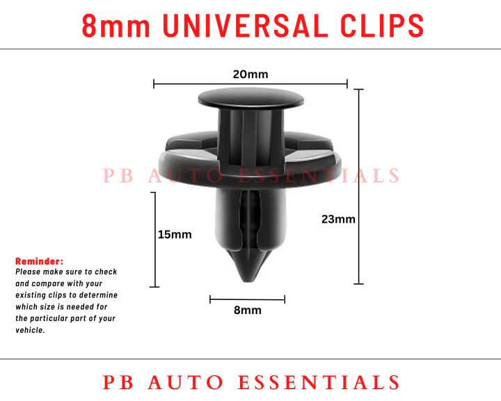 10 pieces 8mm Honda Toyota Mirage Mitsubishi Bumper Inner Fender ...