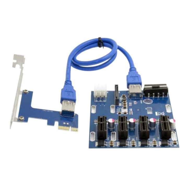 Add in Card PCI-E 1 to 4 PCI Express Riser Card Mini ITX to External 4 PCI-E Slot Adapter PCIe ...