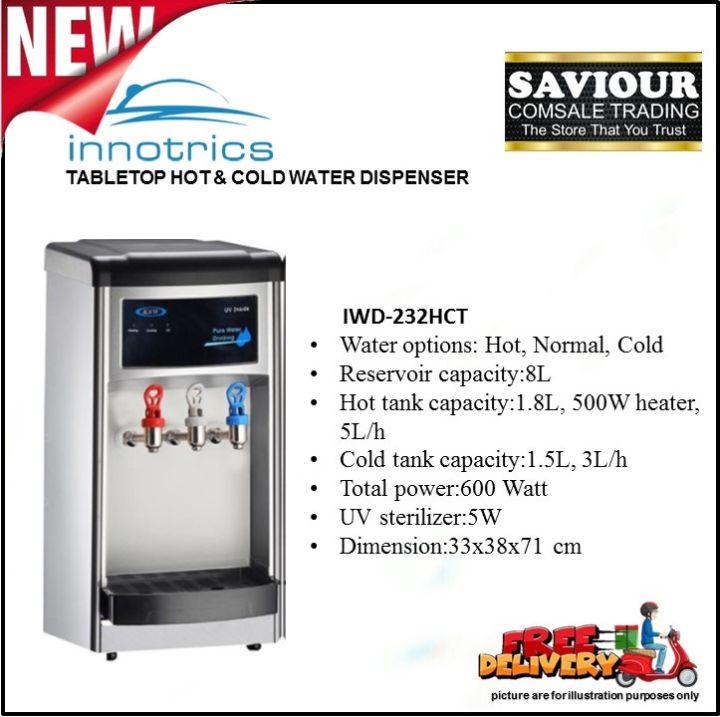 INNOTRICS IWD-232HCT TABLETOP HOT & COLD WATER DISPENSER | Lazada Singapore