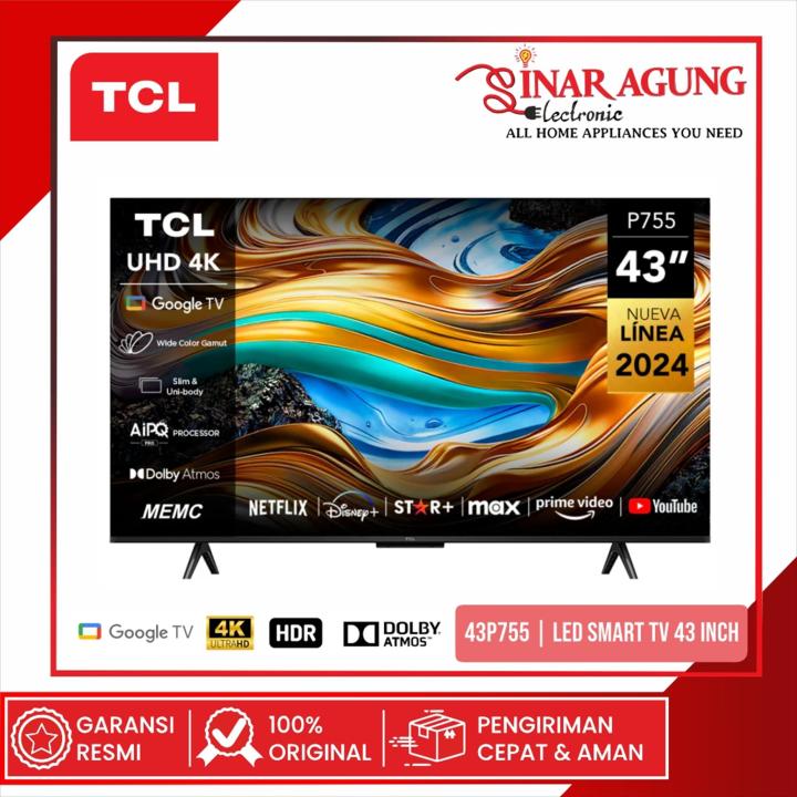 TCL 43P755 LED SMART GOOGLE TV 43 INCH 4K ULTRA HD - GARANSI RESMI | Lazada Indonesia
