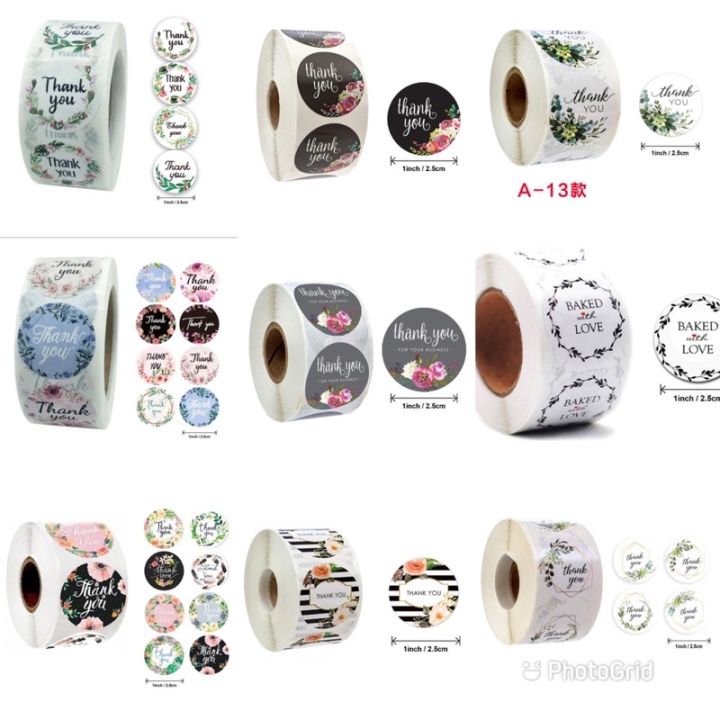 Sticker Label Thank you ukuran kecil 2.5 cm 50 pcs Stiker Terima Kasih ...