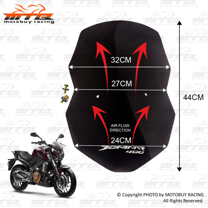 MTB HIGHER WINDSHIELD BLACK / SMOKE FOR DOMINAR 400 | Lazada