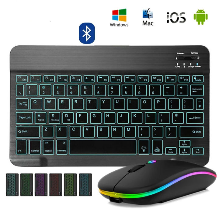 Rgb Bluetooth Keyboard And Mouse Set Wireless Keyboard Mouse Combo Rechargeable Rgb Mouse For
