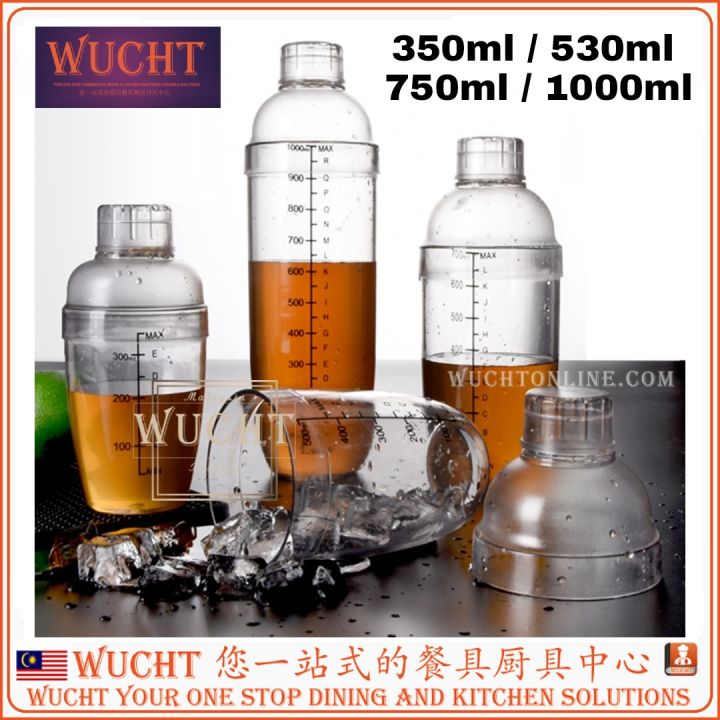 【WUCHT】350ml / 530ml / 750ml / 1000ml PC Cocktail Shaker-Anti-leakage ...