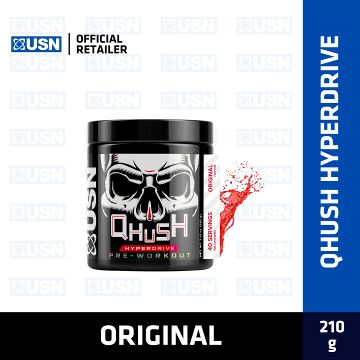 USN Qush Hyperdrive Pre-Workout Extreme Energy Booster Drink (210g ...
