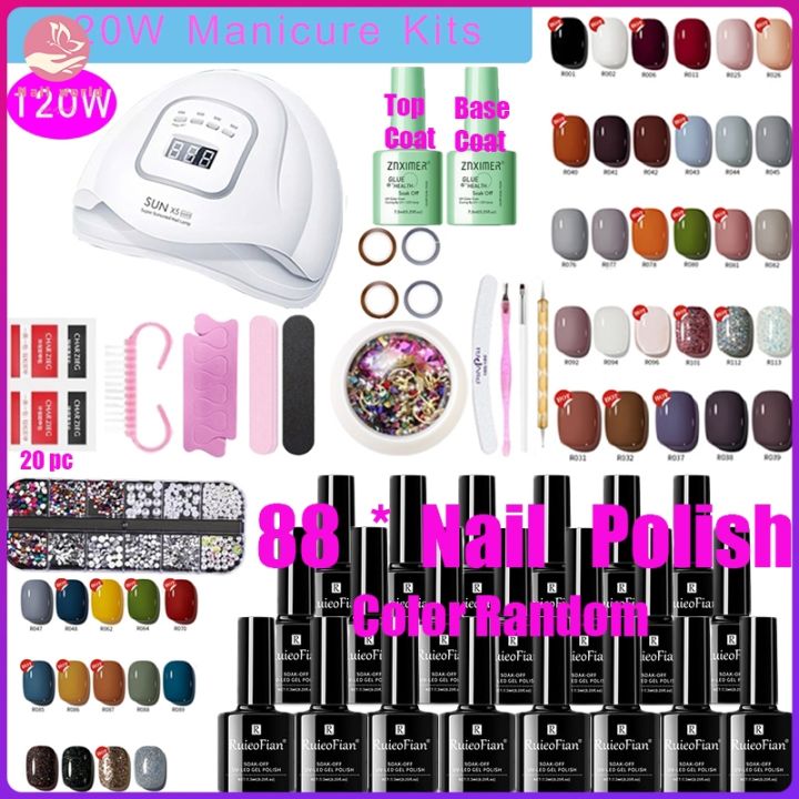 Gel Complete Set with 120W UV Lamp Professional Nail Salon Kit | Lazada PH
