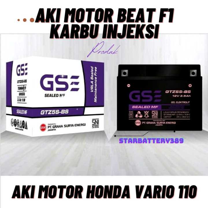 Aki Motor Honda Beat Street GTZ5S GSL ACCU kering MFHonda Beat Street Beat POP | Lazada Indonesia