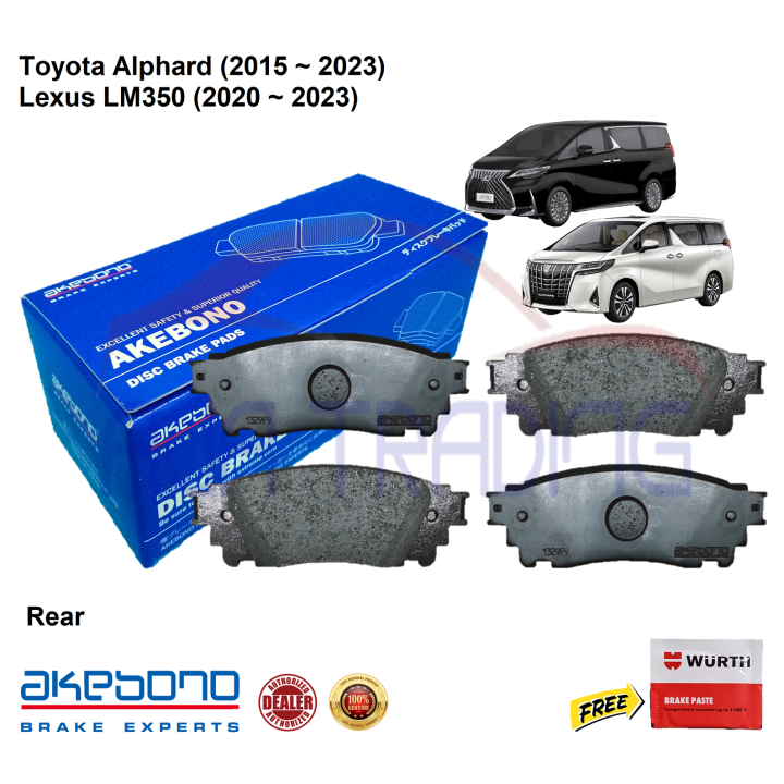 Genuine Akebono Rear Brake Pads for Toyota Alphard (2015-2023) and ...
