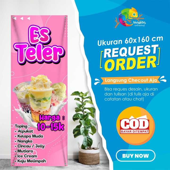 Banner 60x160 Es Teler Pink Custom Desain | Lazada Indonesia