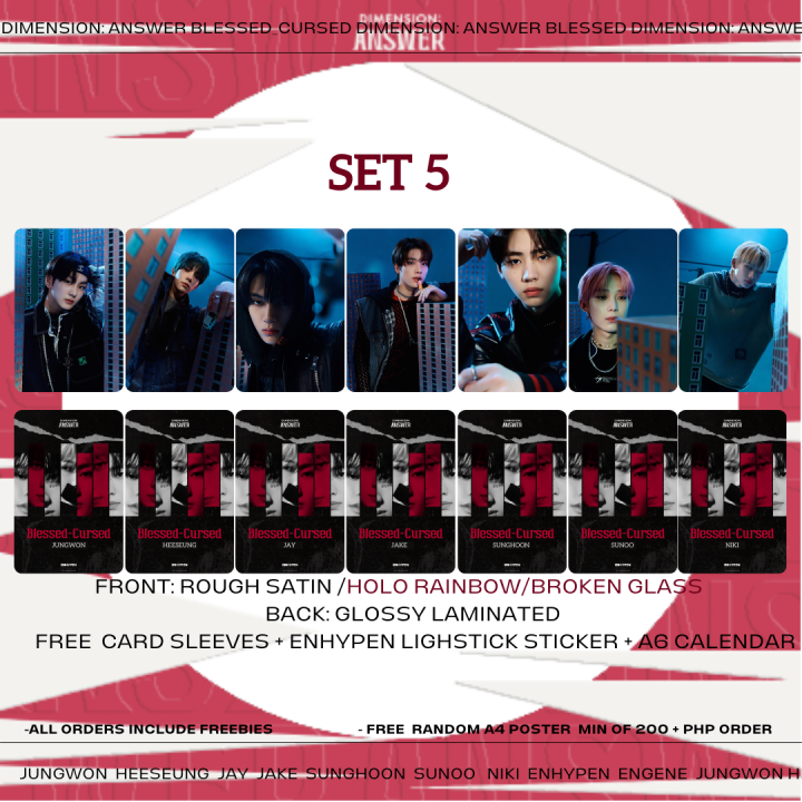 Yours Jazzy Prints ENHYPEN Photocards Dimension: Answer Blessed Cursed ...
