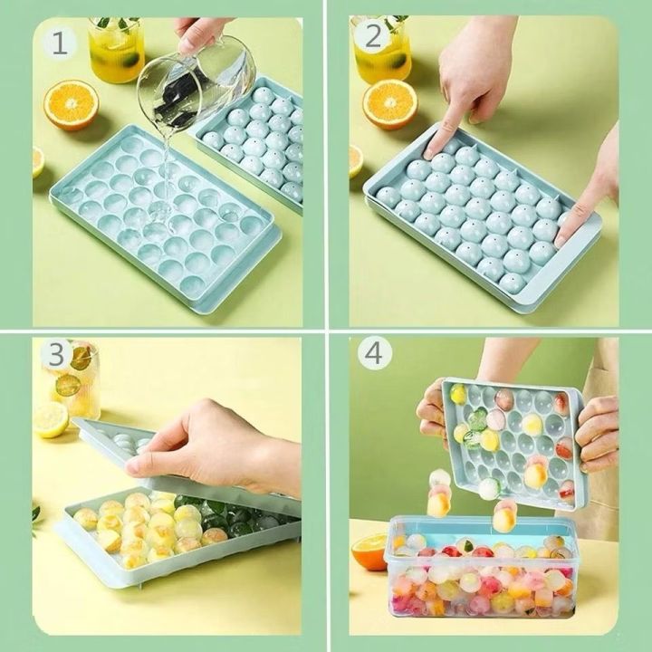 Cetakan Es Batu Bulat 33 Grid Cetakan Jelly Bulat Puding Buah Ice Lucu ...