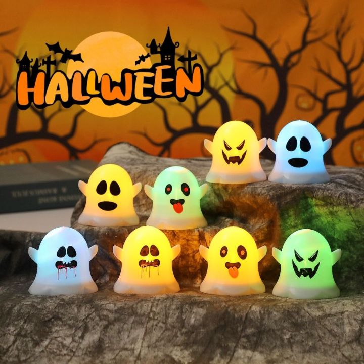 IPIE2 Luminous Halloween Ghost Lamp Plastic Spooky Mini Ghost Light ...