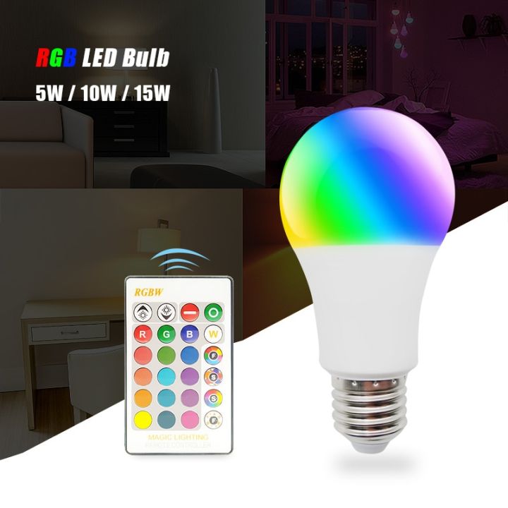Readystock】 + FREE Shipping?? E27 B22 RGBW LED Bulb Lights 3W 5W 10W ...