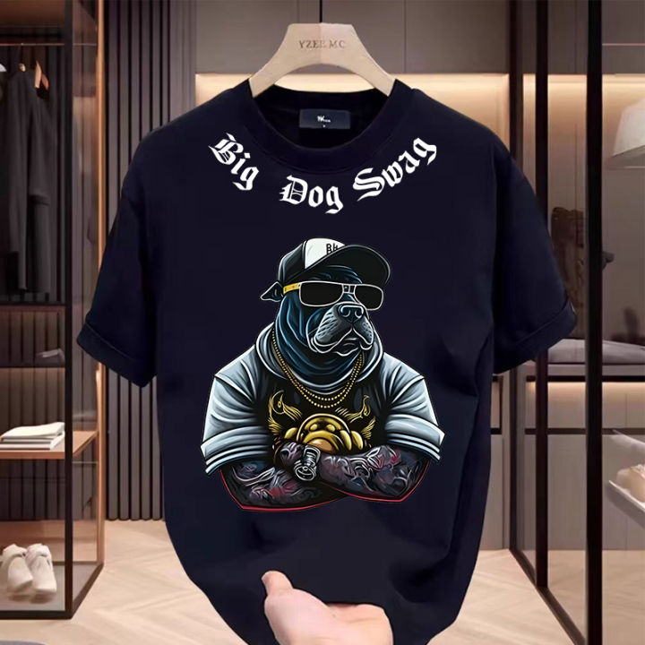 เสื้อยืดผู้ชายเท่ๆ เสื้อยืดคอกลม-แขนสั้น oversize t-shirt for men สกรีน ...