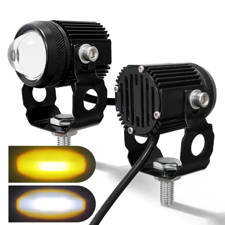 F8 Motorcycle LED Headlamp Dual Color Small Steel Waterproof Spotlight ...