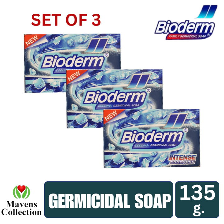 (SET OF 3) Bioderm INTENSE Coolness 135g Germicidal Soap | Lazada PH