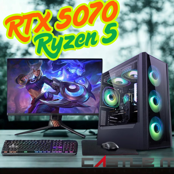 FULL SET AMD Ryzen 5 7500F + RTX5070 Ti / RTX5060 AM5 Gaming PC Desktop ...