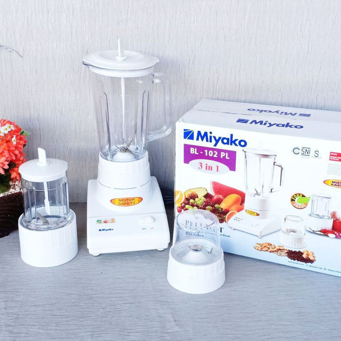 Blender Miyako 3 in 1 (Plastik) BL-102 PL- Pelumat Makanan ~ PACKING ...