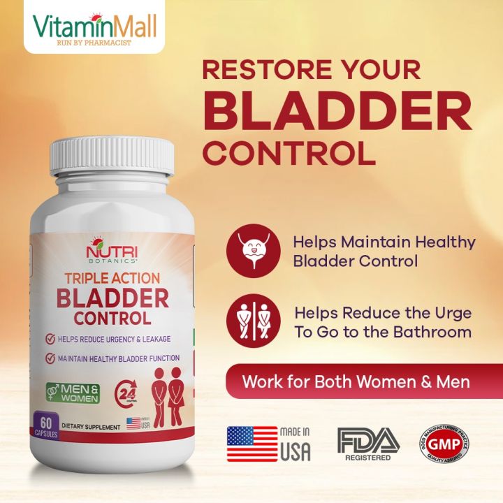 Nutri Botanics Triple Action Bladder Control Supplement - Reduce Sudden ...