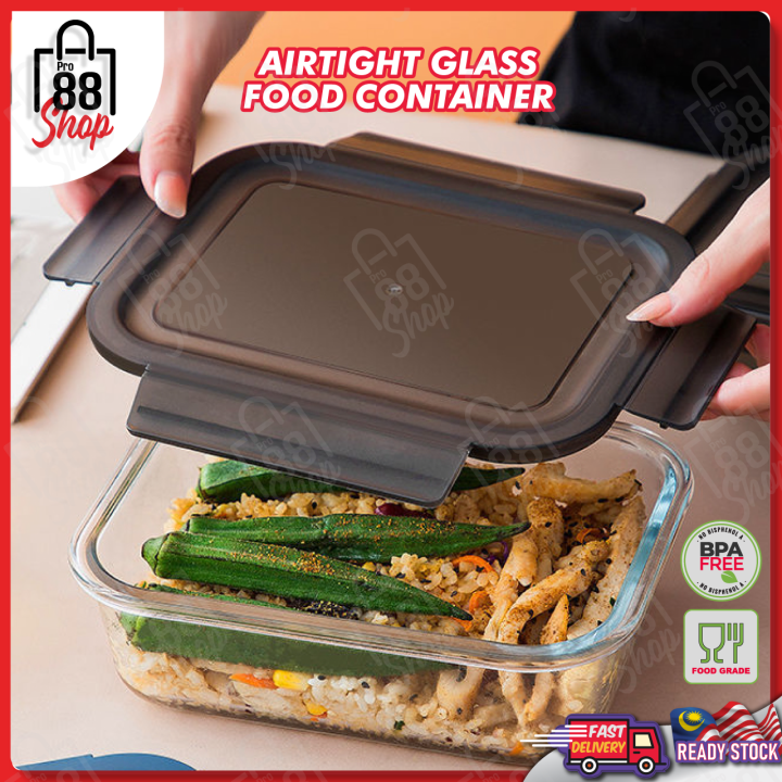 Pro88 - Glass Microwave Airtight Food Container Storage, Glass ...