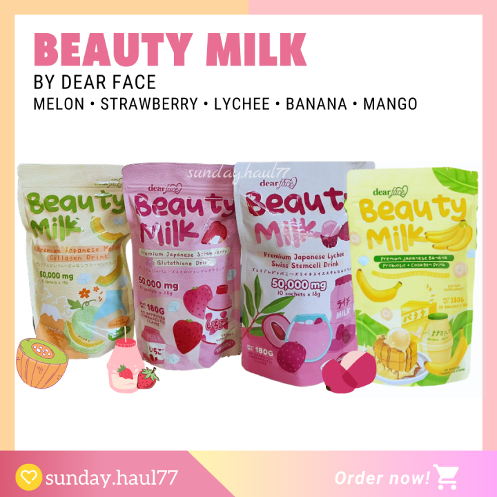 Dear Face Beauty Milk Premium Japanese Melon Collagen | Strawberry ...