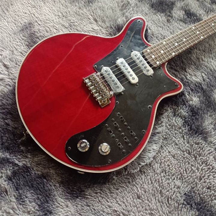 Classic Brian May Clear Red Guitar 24 Frets 3 Burns Tri-Sonic pickups ...