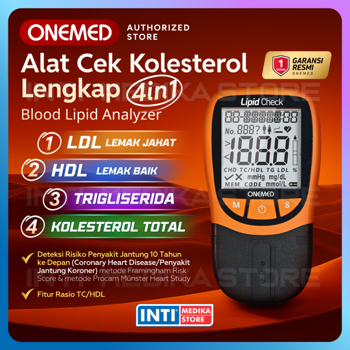 ONEMED - Alat Cek KOLESTEROL LENGKAP Trigliserid HDL LDL Total ...