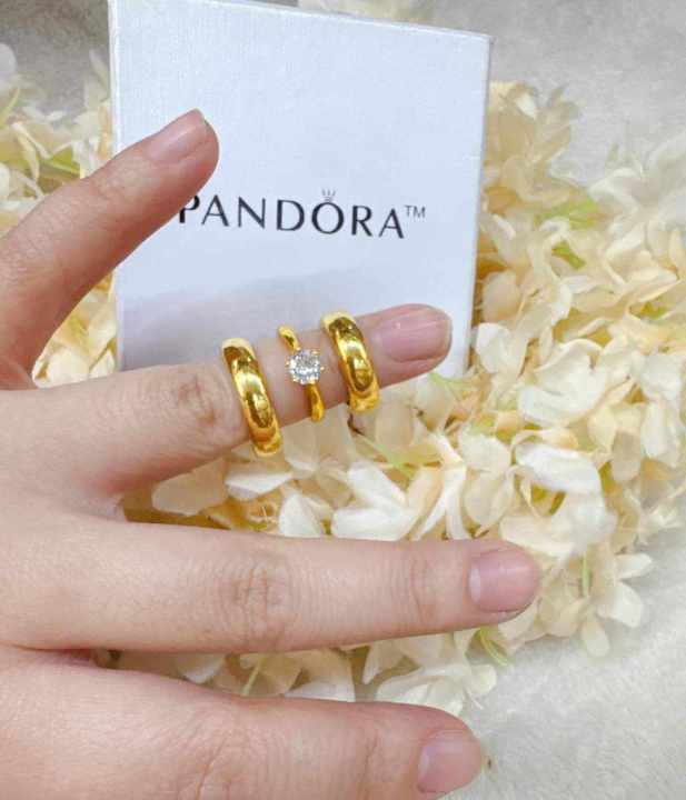(050) 18K GOLD COUPLE RINGS WITH ENGAGEMENT RINGS LIFETIME USE | Lazada PH