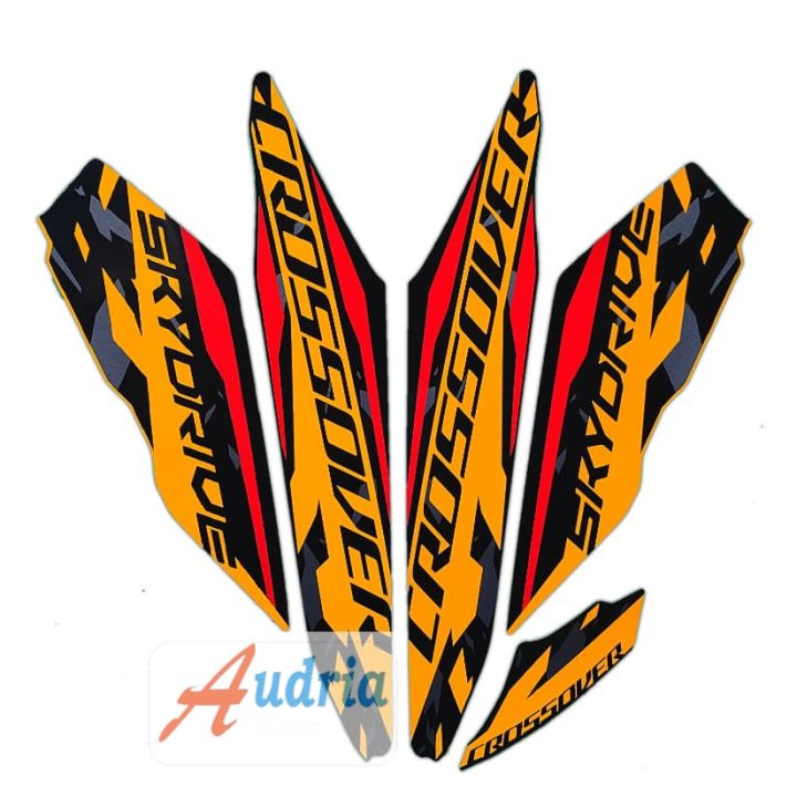 Sticker striping motor suzuki skydrive crossover 115 2021 hitam-kuning ...