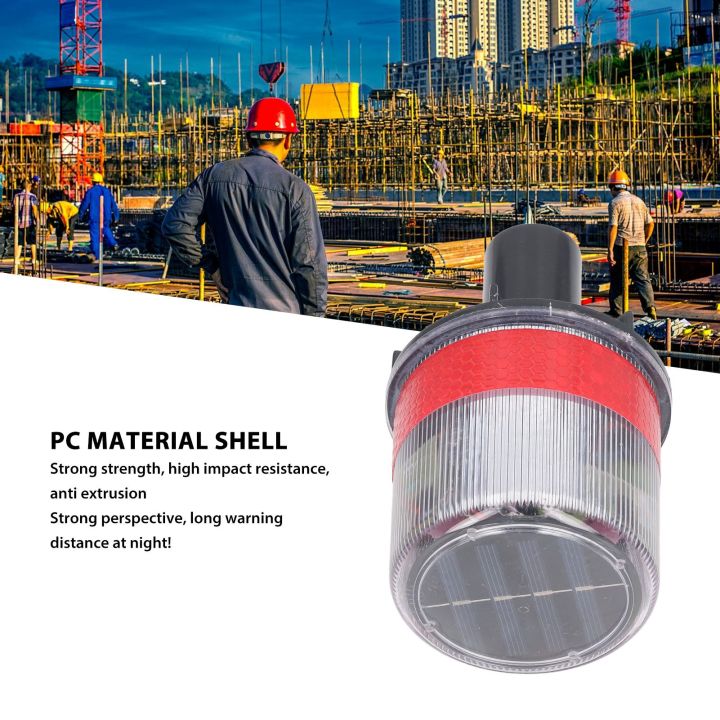 Solar Powered LED Strobe PC Shell Reflective Waterproof Switch Beacon ...